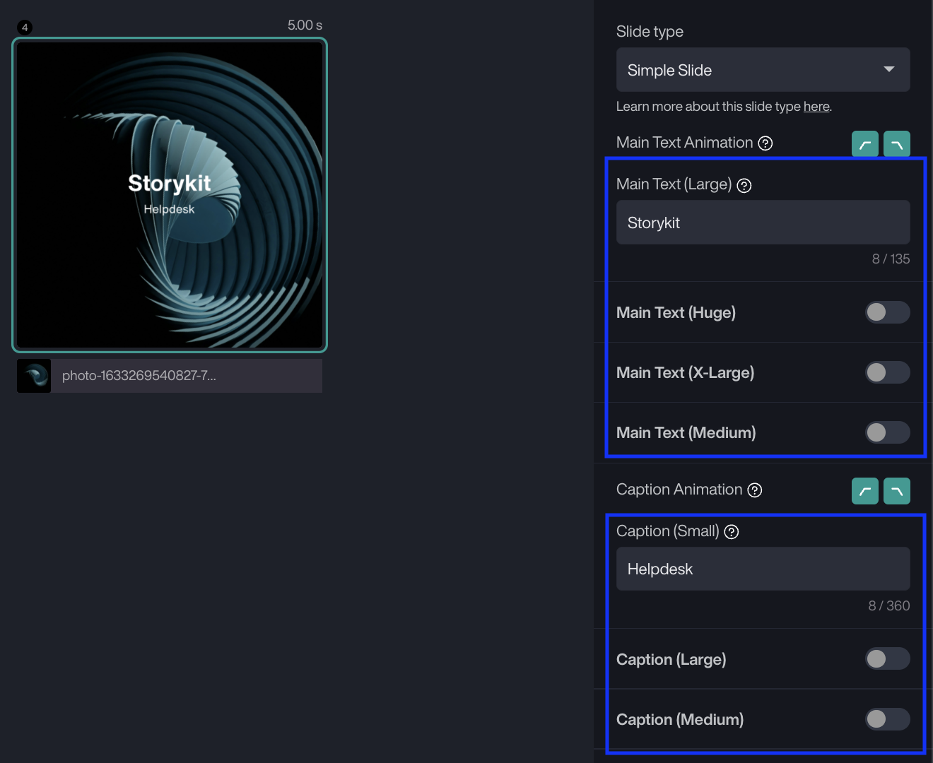 How do I change the text size? – Storykit